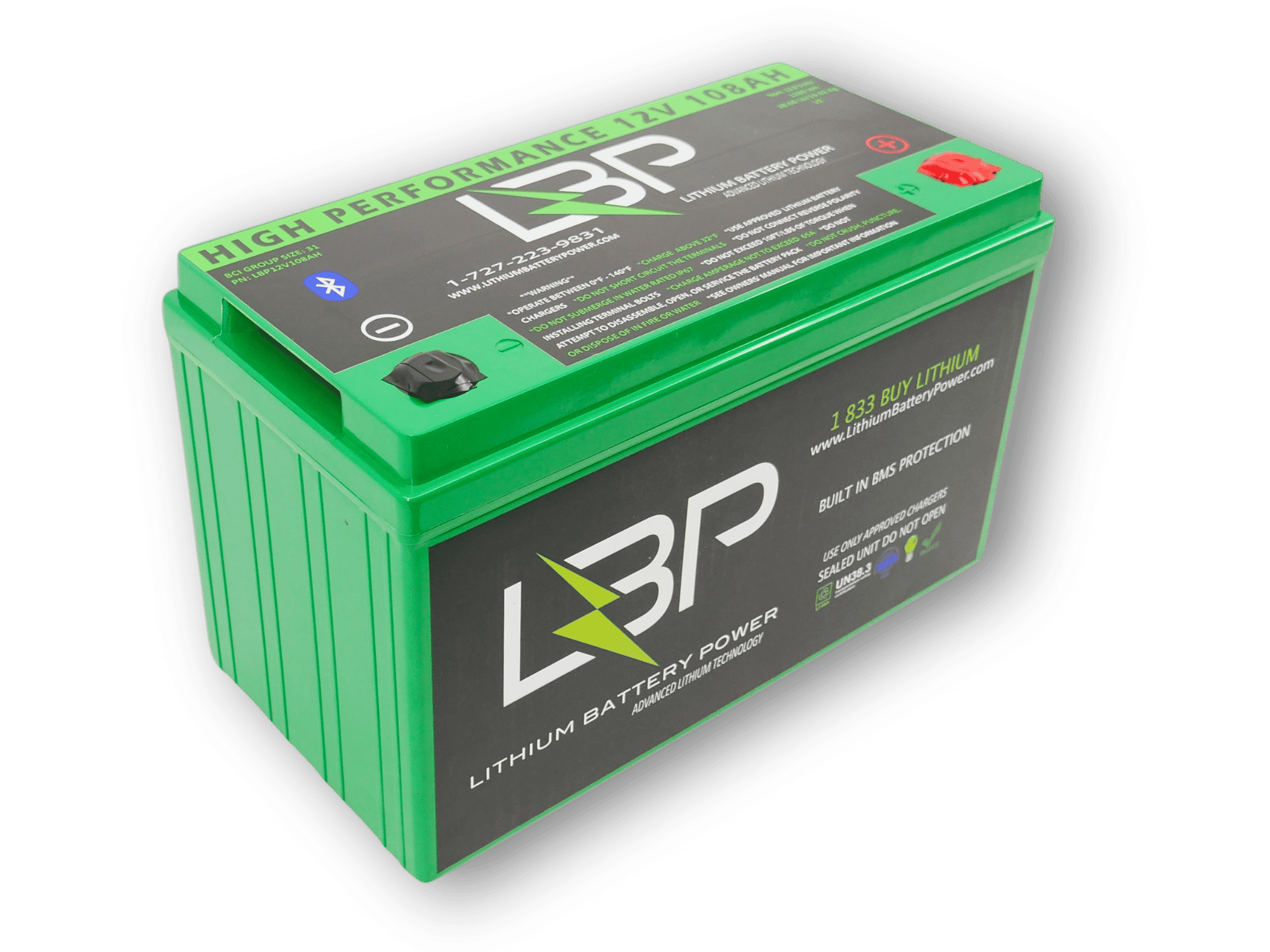 LBP 12V 108Ah BT High Performance Lithium Battery - Lithium Battery ...