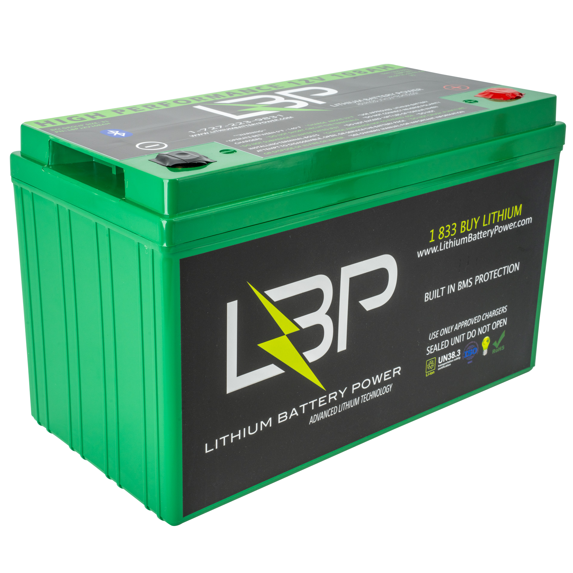 LBP 12V 108Ah High Performance Lithium Battery - Lithium Battery Power LLC