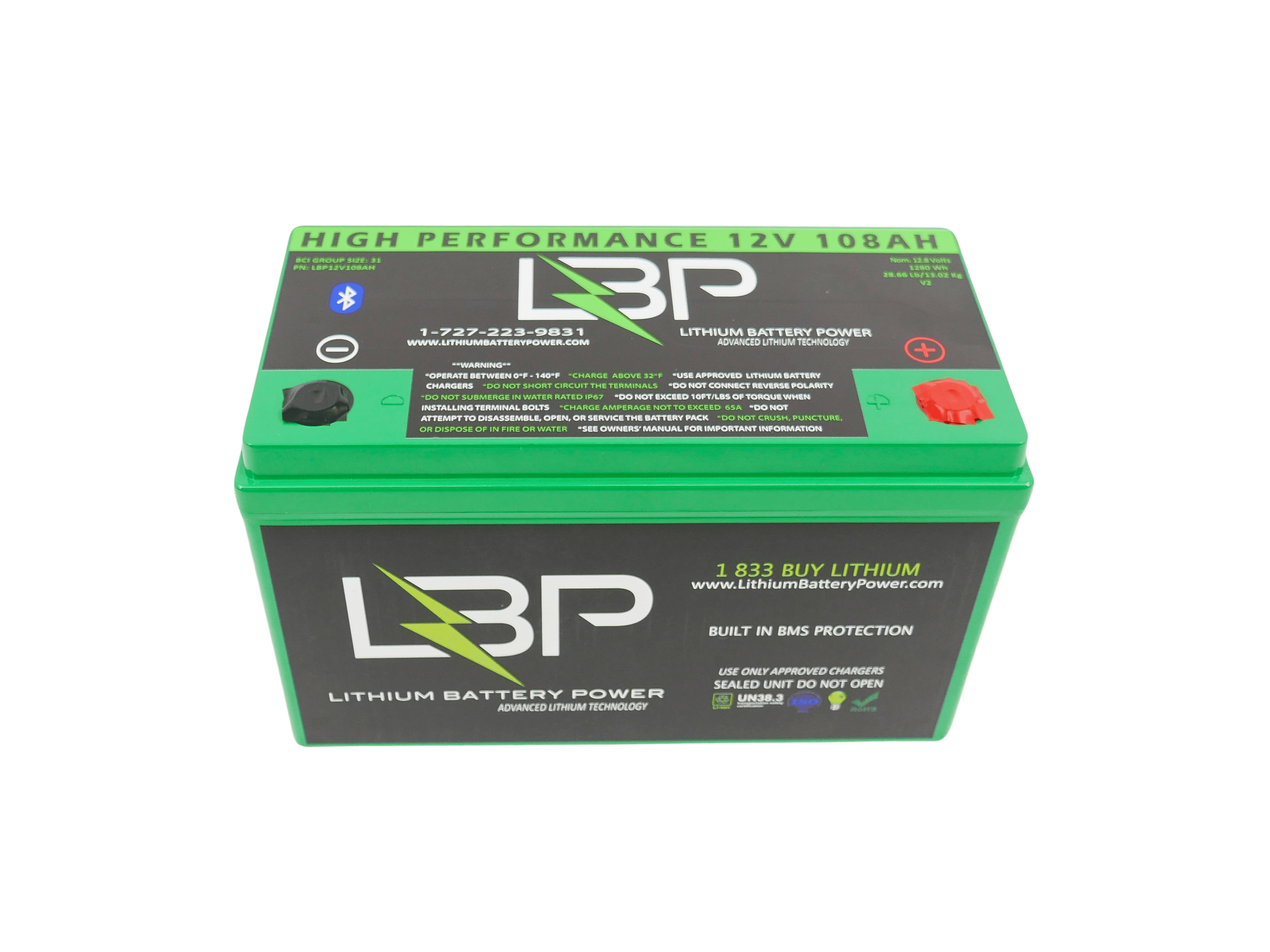 LBP 12V 108Ah BT High Performance Lithium Battery - Lithium Battery ...